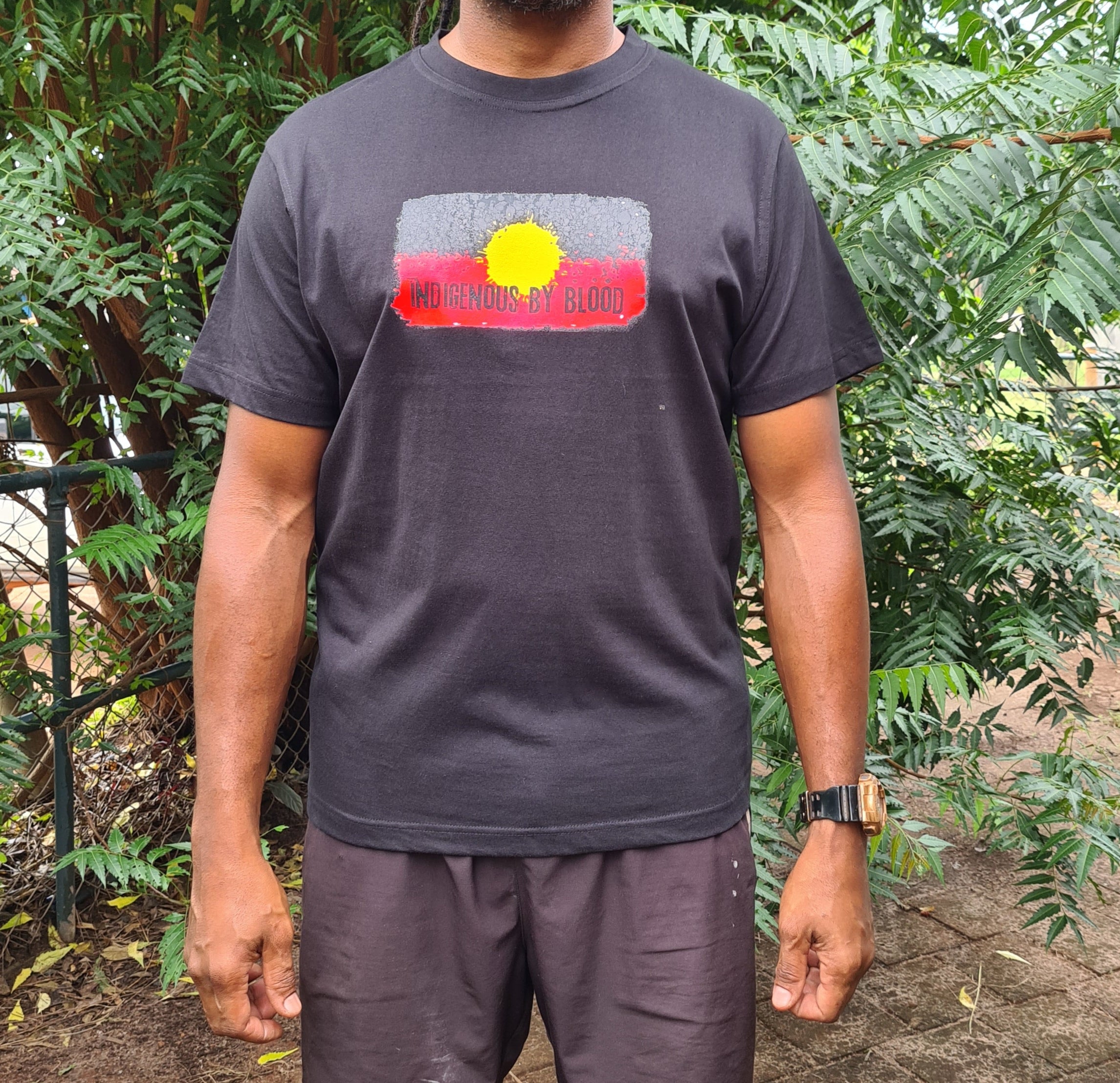 INDIGENOUS BY BLOOD - Adult Tee (Aboriginal) | Bamaga Dreamtime Store